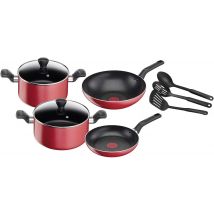 TEFAL Non-Stick Aluminium Cookware Set of 9 PCs |Super Cook - Red ...